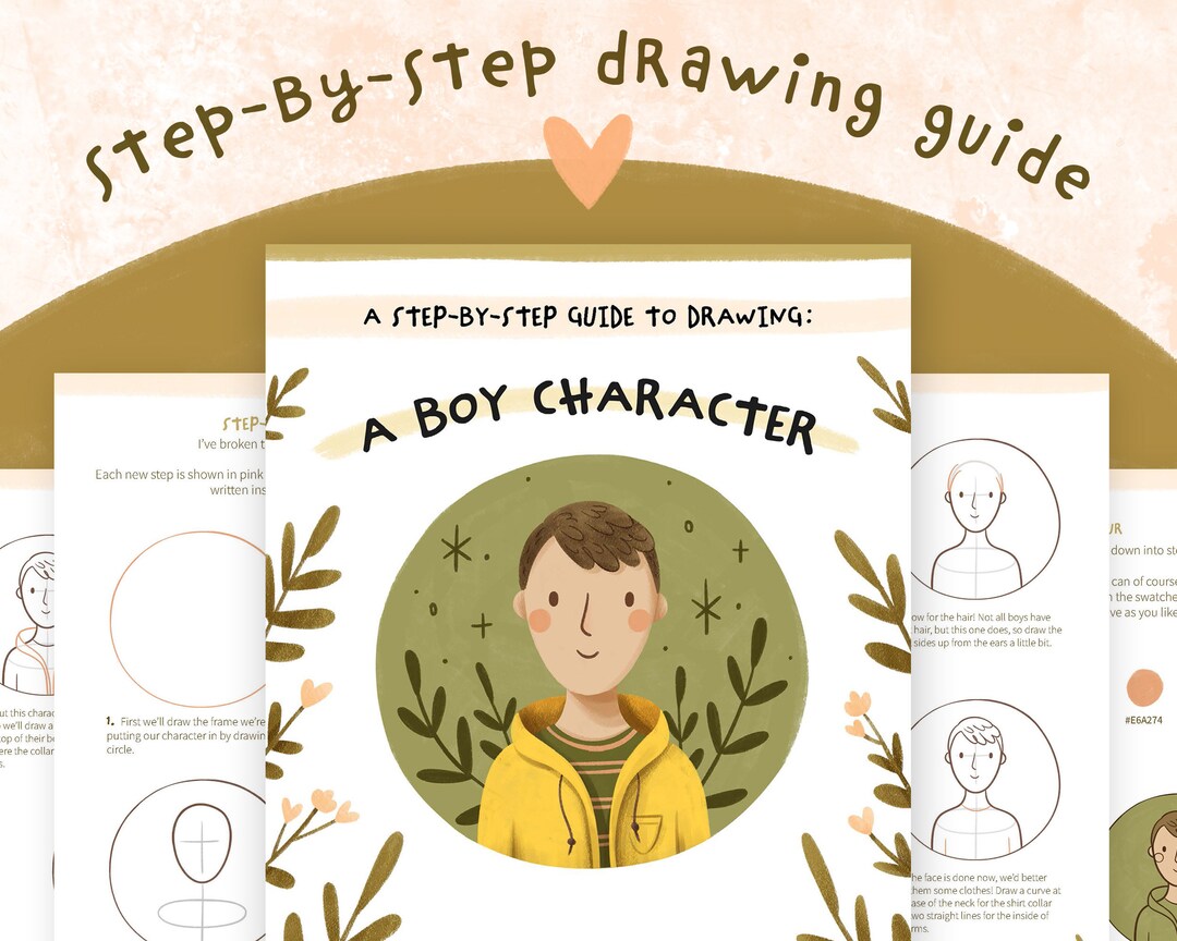 How to Draw A Boy Character | Digital Step-by-step Drawing Guide PDF ...