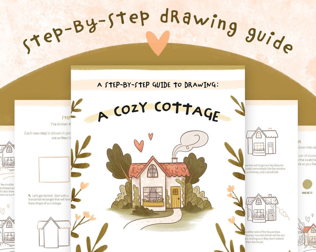 How to Draw A Cozy Cottage | Digital Step-by-step Drawing Guide PDF ...