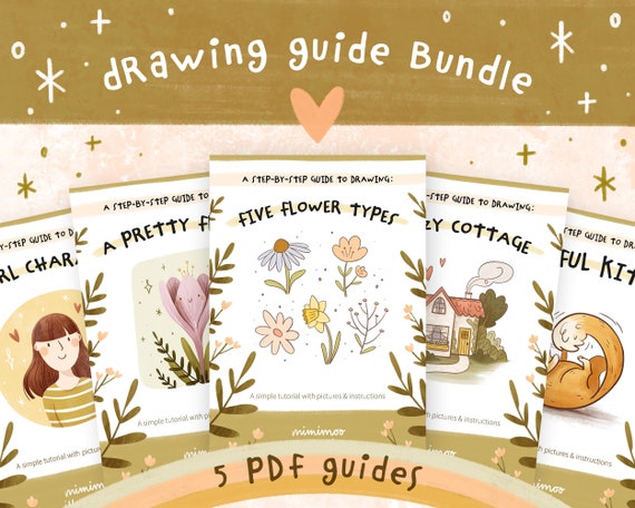 How to Draw BUNDLE Pack of 5 Digital Step-by-step Drawing - Etsy