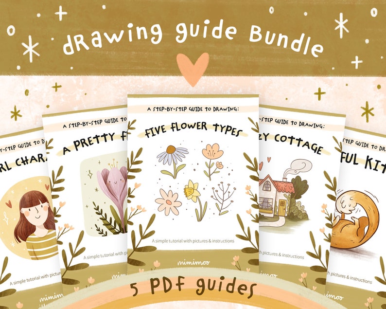 How to Draw BUNDLE Pack of 5 Digital Step-by-step Drawing - Etsy
