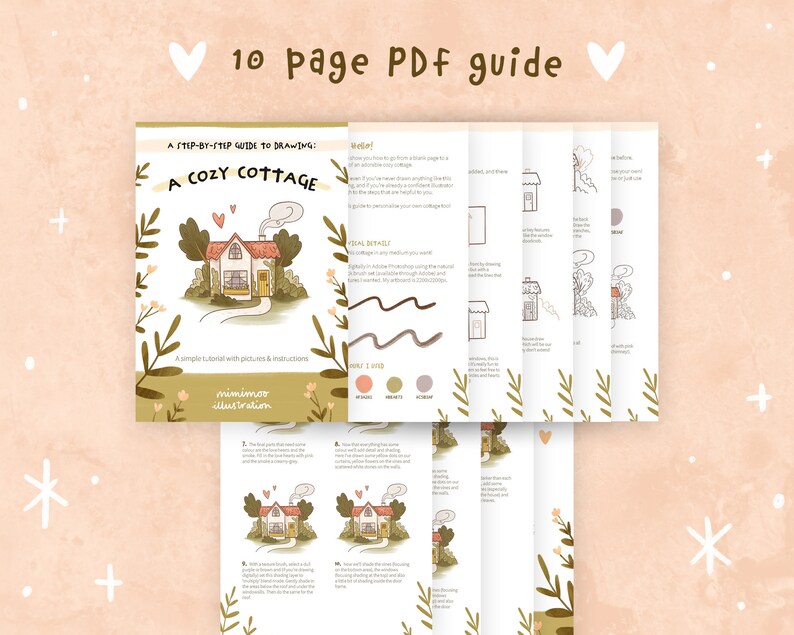 How to Draw A Cozy Cottage | Digital Step-by-step Drawing Guide PDF ...