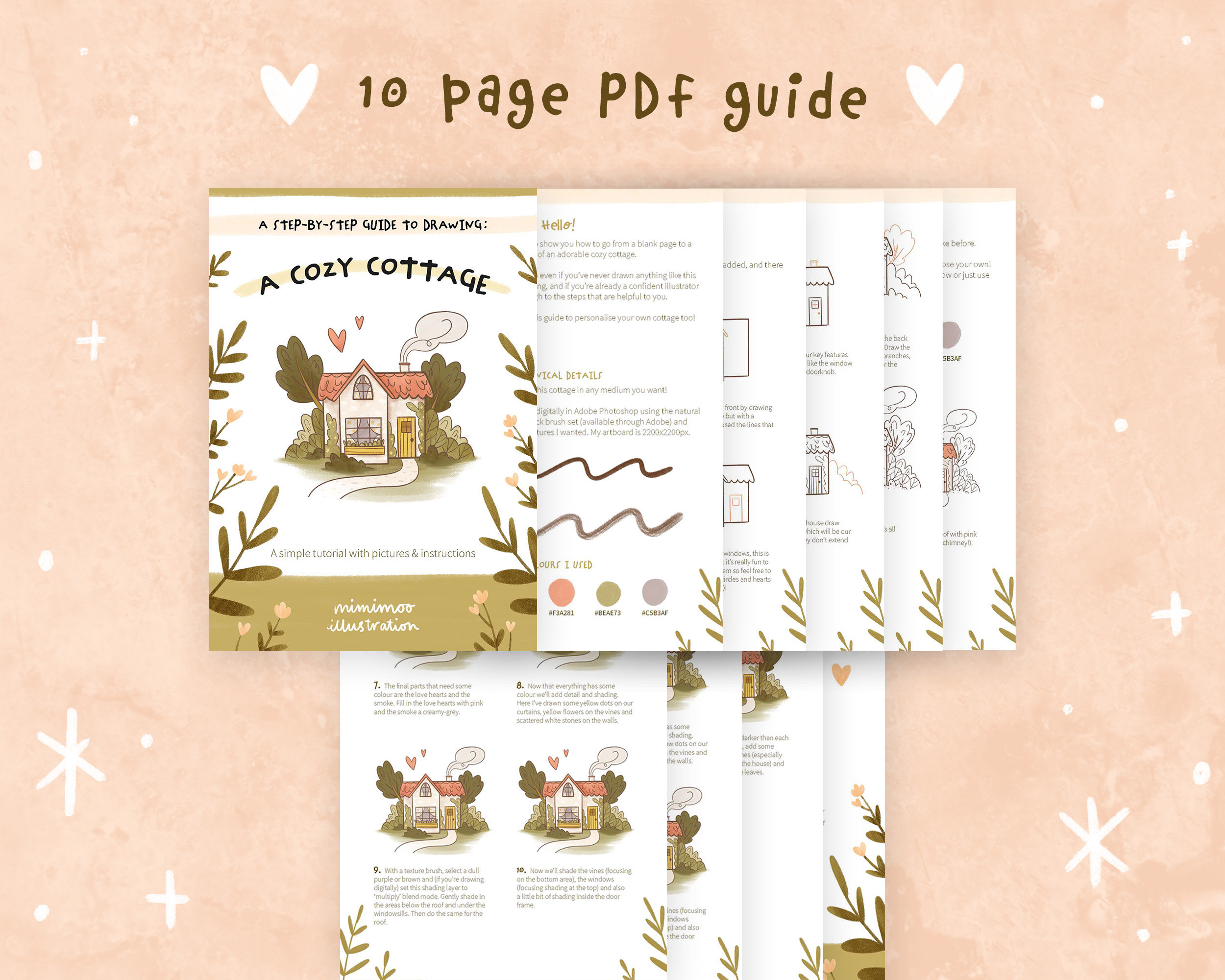 How to Draw A Cozy Cottage | Digital Step-by-step Drawing Guide PDF ...