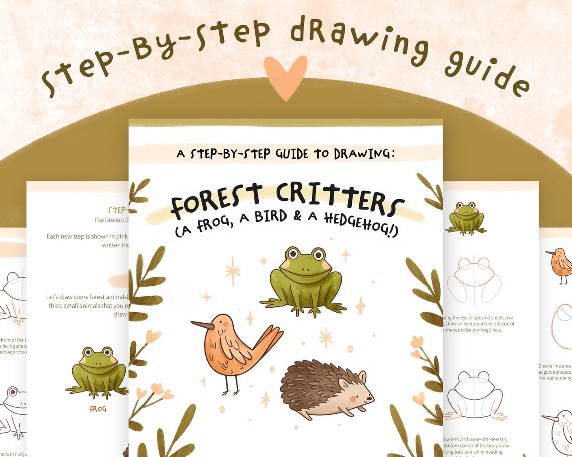 How to Draw Forest Critters Digital Step-by-step Animal - Etsy UK