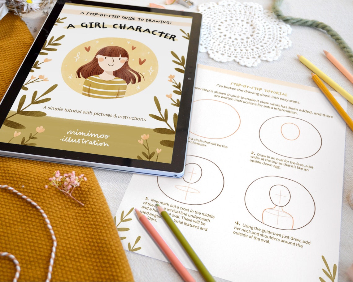 How to Draw A Girl Character | Digital Step-by-step Drawing Guide PDF ...