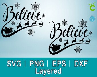 Santa Word Svg - Etsy