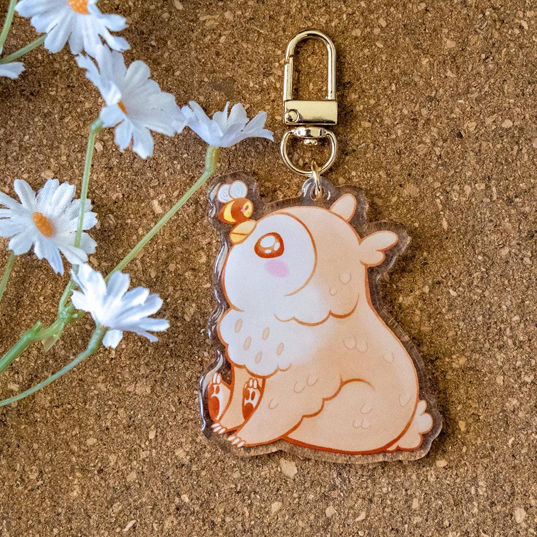 Owlbear Cub & Bumble Bee Acrylic Key Chain | Cute Dnd Monster - Etsy
