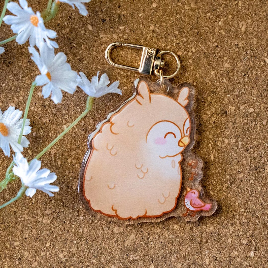 Owlbear Cub & Baby Bird Acrylic Key Chain | Cute Dnd Monster - Etsy