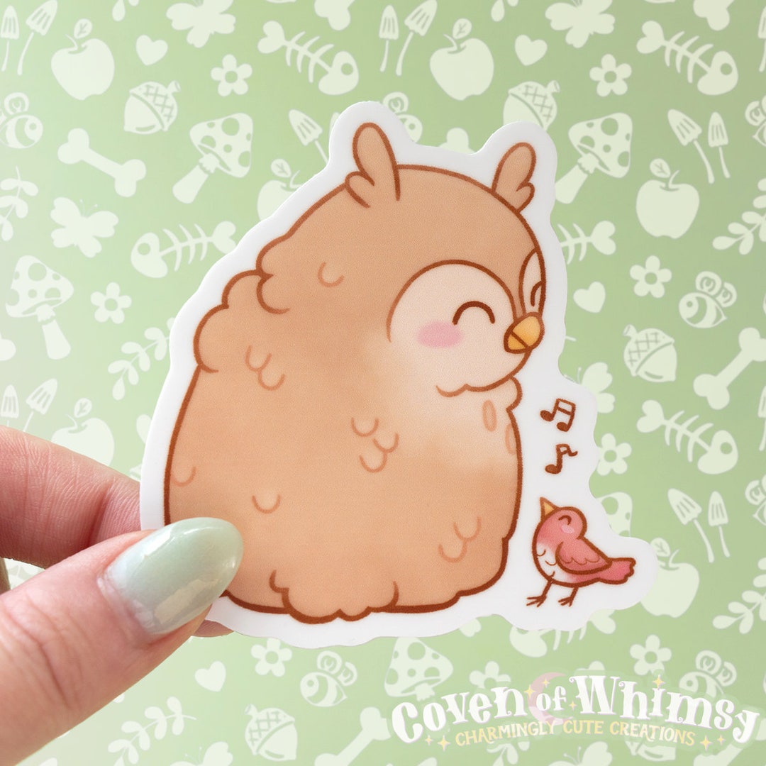 Owlbear Cub & Bird Sticker Waterproof Vinyl 3 Matte - Etsy