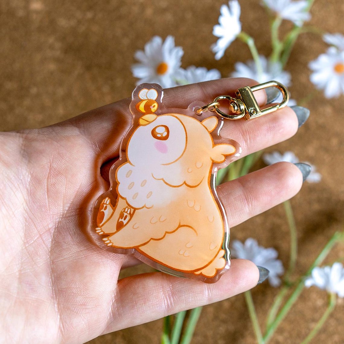 Owlbear Cub & Bumble Bee Acrylic Key Chain | Cute Dnd Monster - Etsy