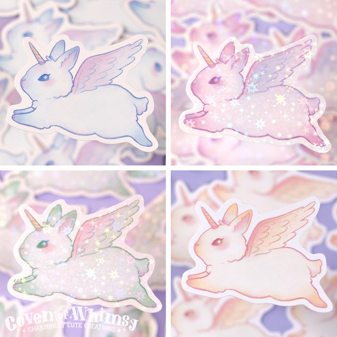 Pastel Alicorn Bunnerfly Sticker Set | Magical Bunnies | Matte or ...