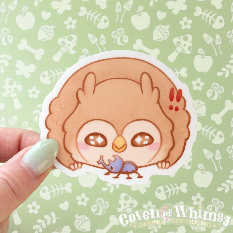 Owlbear Cub & Beetle Buddy Sticker | Cute Dnd Monster | Matte ...