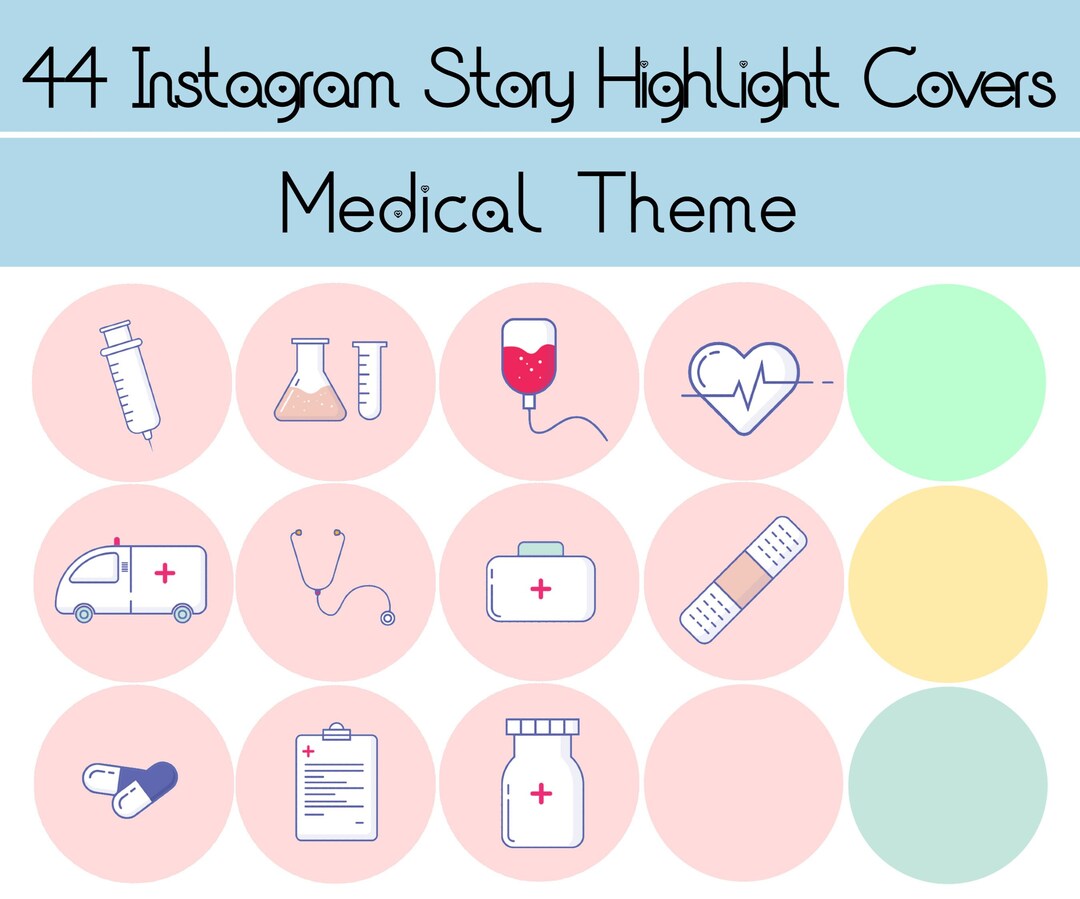 44 Instagram Highlight Covers Pastel Medical Highlight - Etsy