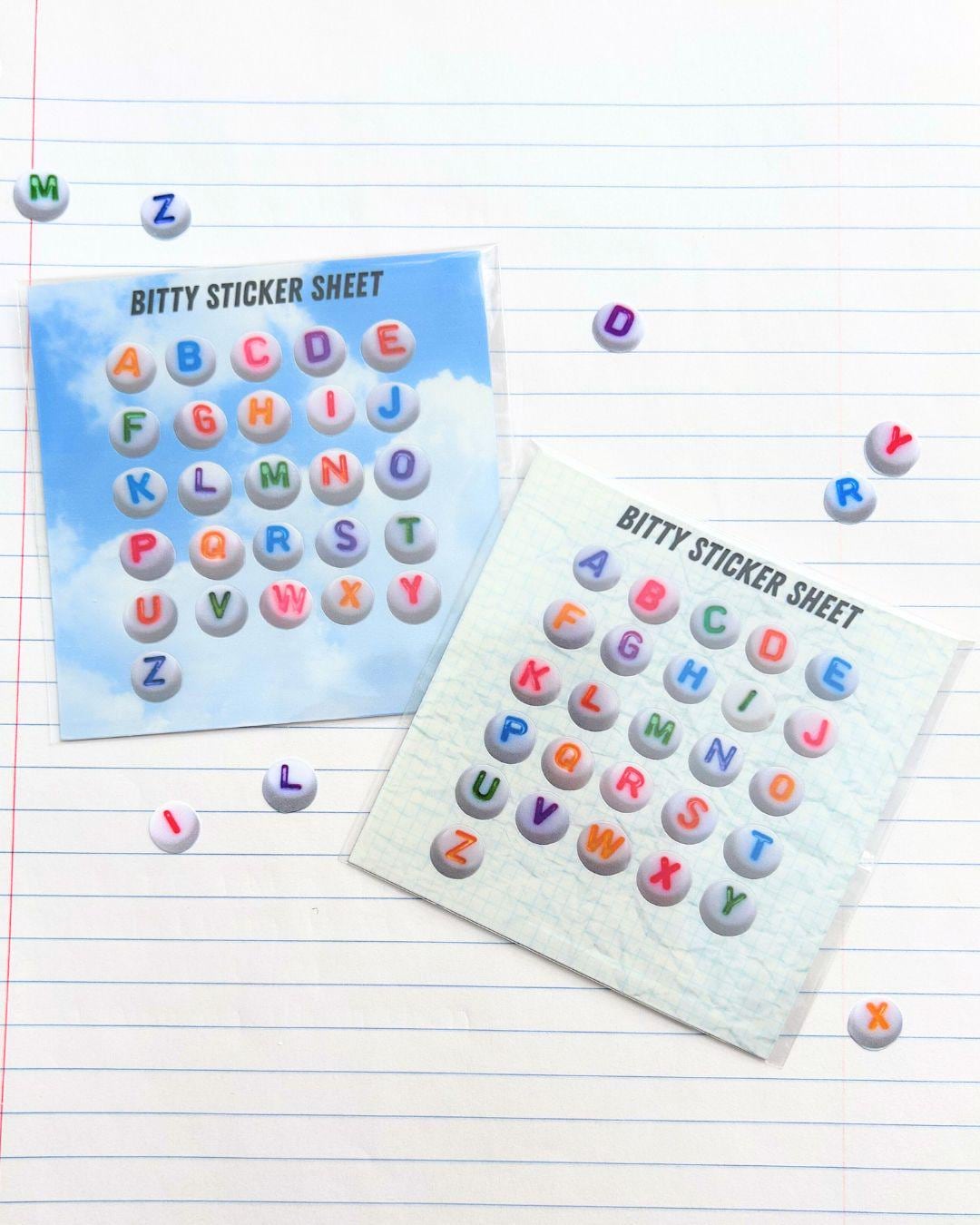 Alphabet Beads Mini Sticker Sheet - Junk Journal Stationery - Bubble ...