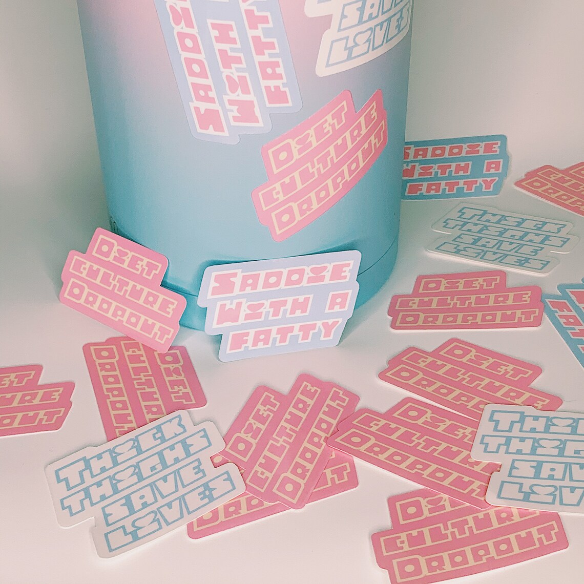 Saddie With a Fatty Aesthetic Laptop Stickers Anti Diet - Etsy