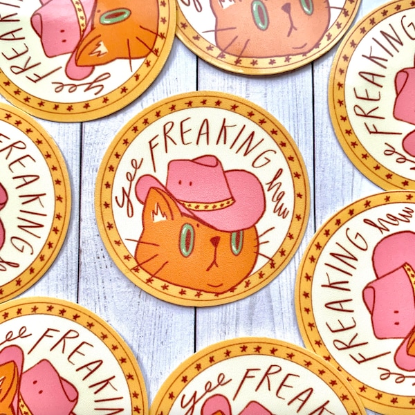 Cat Cowboy Stickers - Etsy
