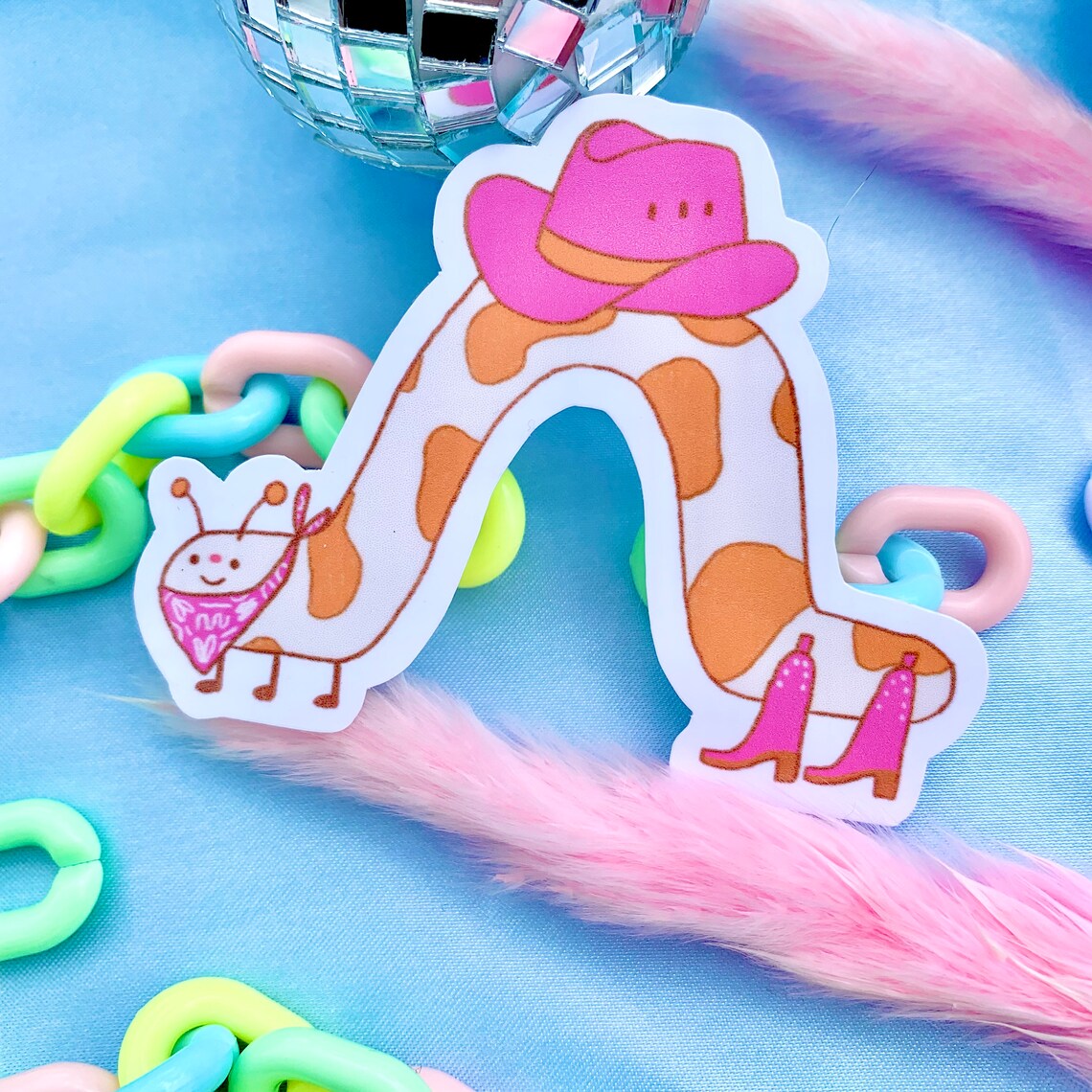 Cowboy Caterpillar Sticker Yee Haw Cowboy Animal Stickers - Etsy