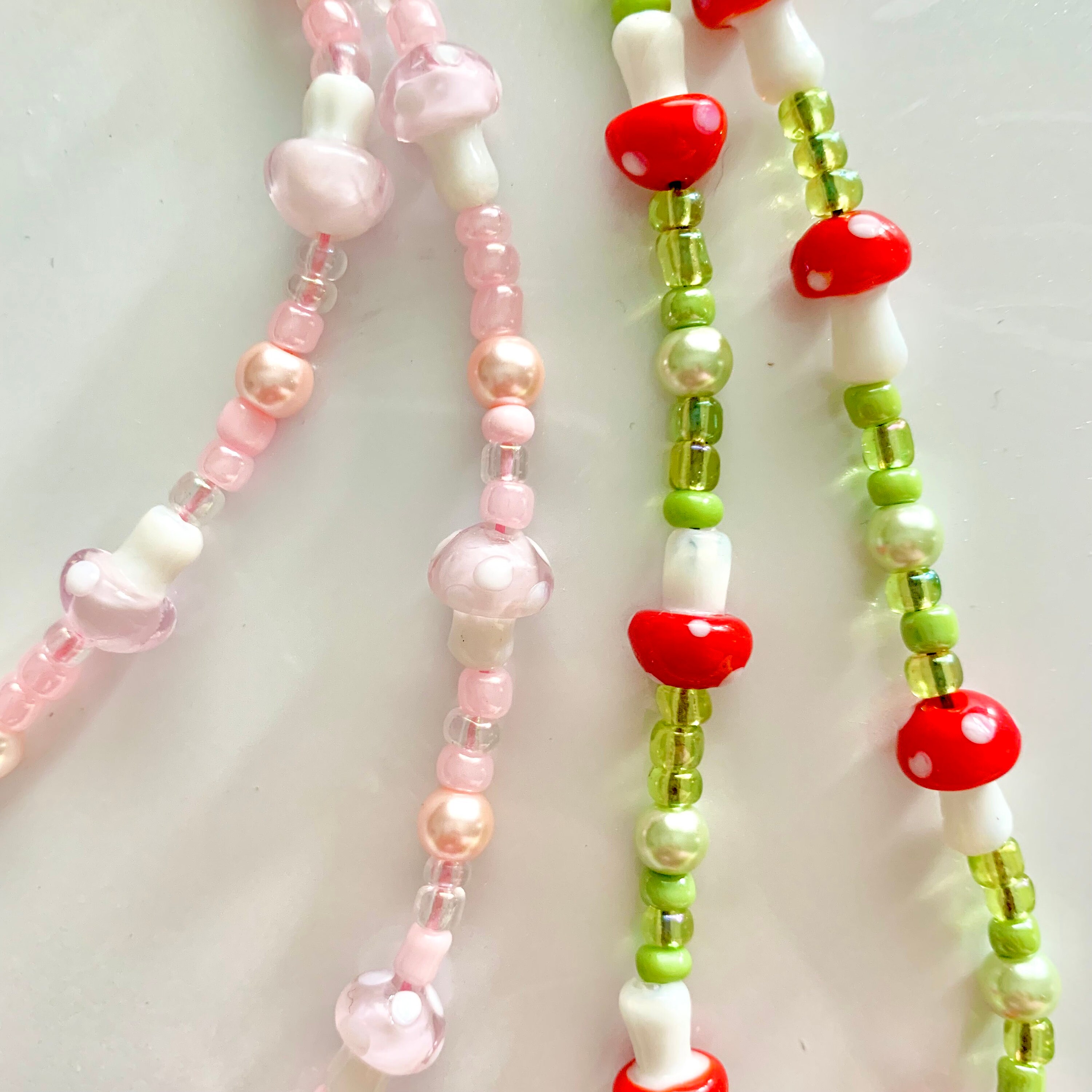 Red Mushroom Cottagecore Phone Charm - Beaded Phone Wristlet - Etsy