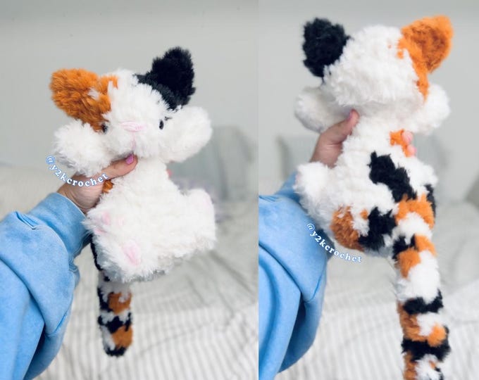 Handmade Crochet Calico Cat Plushie - Custom Fluffy Cat Plushies ...