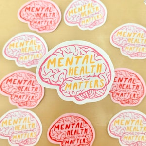 Mental Health Matters - Brain Anatomy Sticker - Mental Health - Cute ...