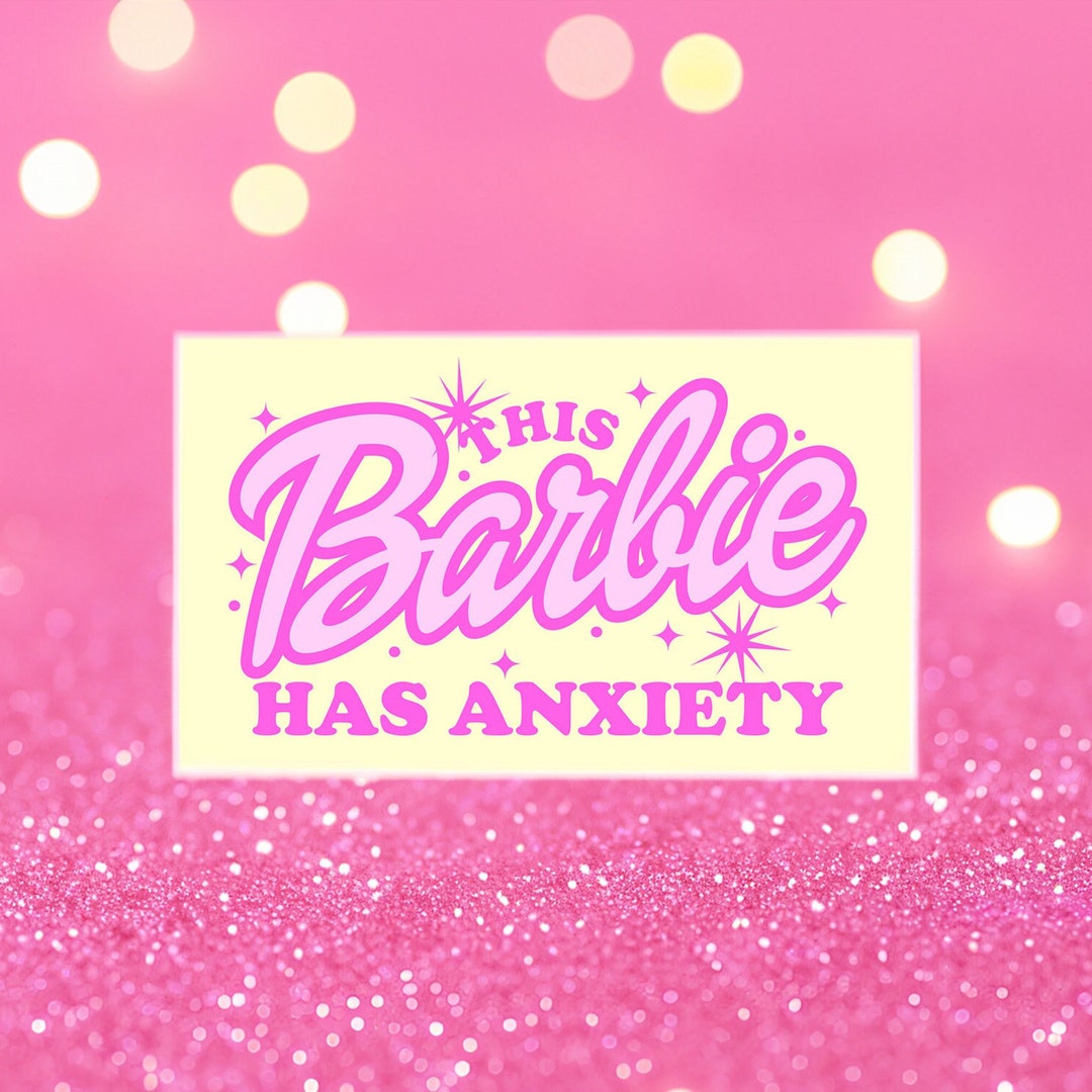 This Girlie Has Anxiety Sticker - Pastel Pink Laptop Stickers - Funny ...