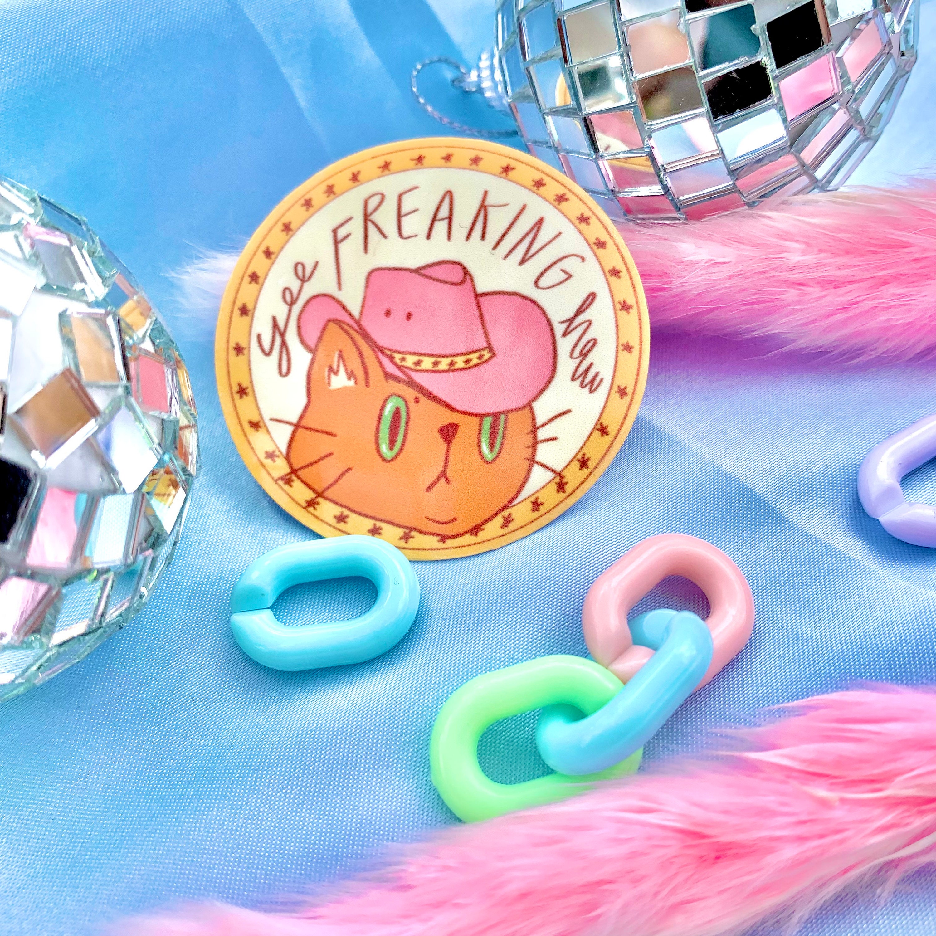 Yee Freaking Haw Cat Sticker Cowboy Cat Print Cowgirl Cat - Etsy