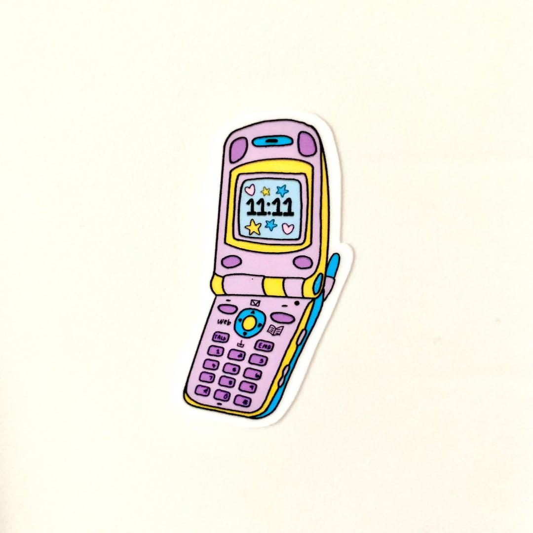 Pastel Y2K Flip Phone Sticker - Y2K Stickers - Cute Stationery ...