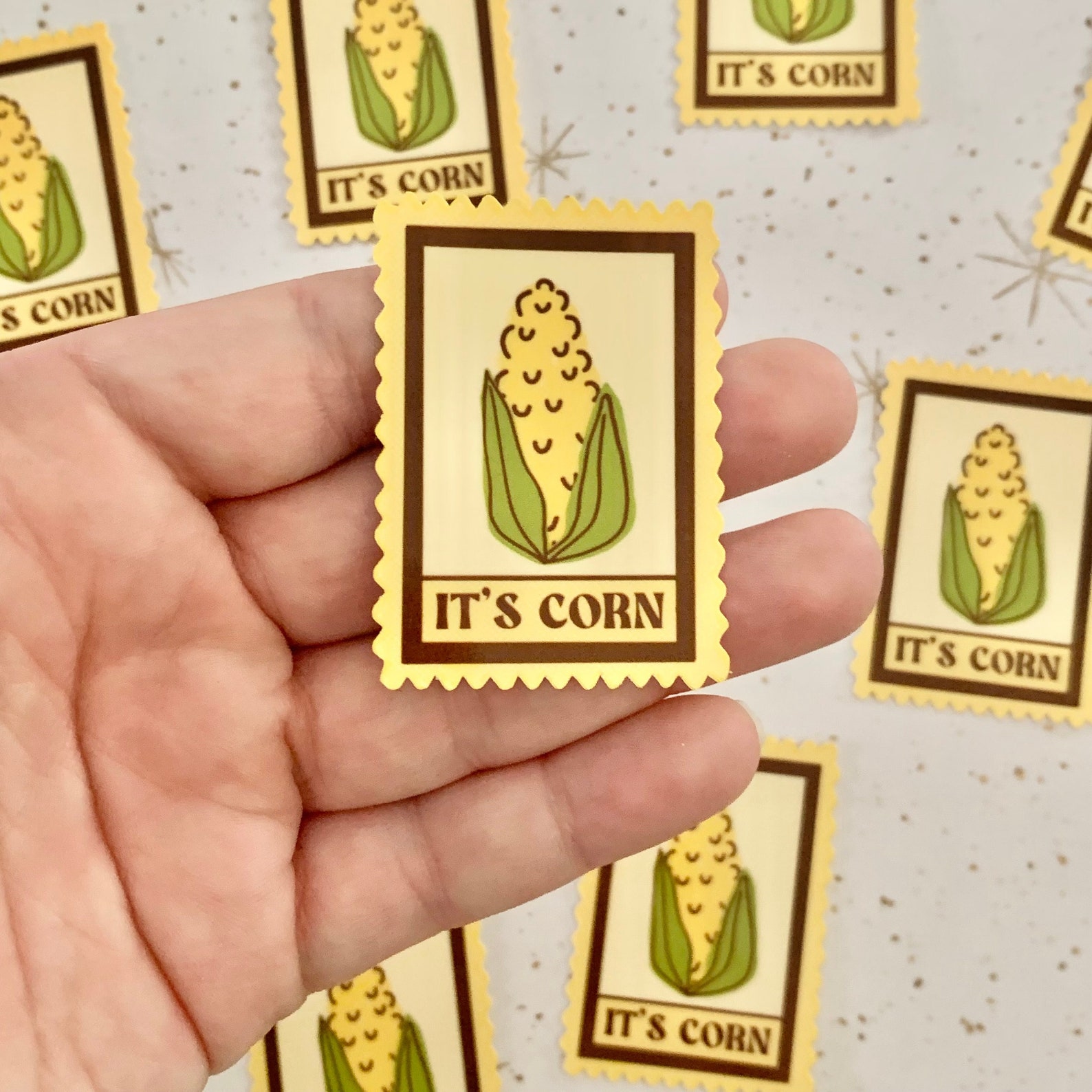 It's Corn Meme Sticker - Laminated Stamp Style Fall Decor - Etsy