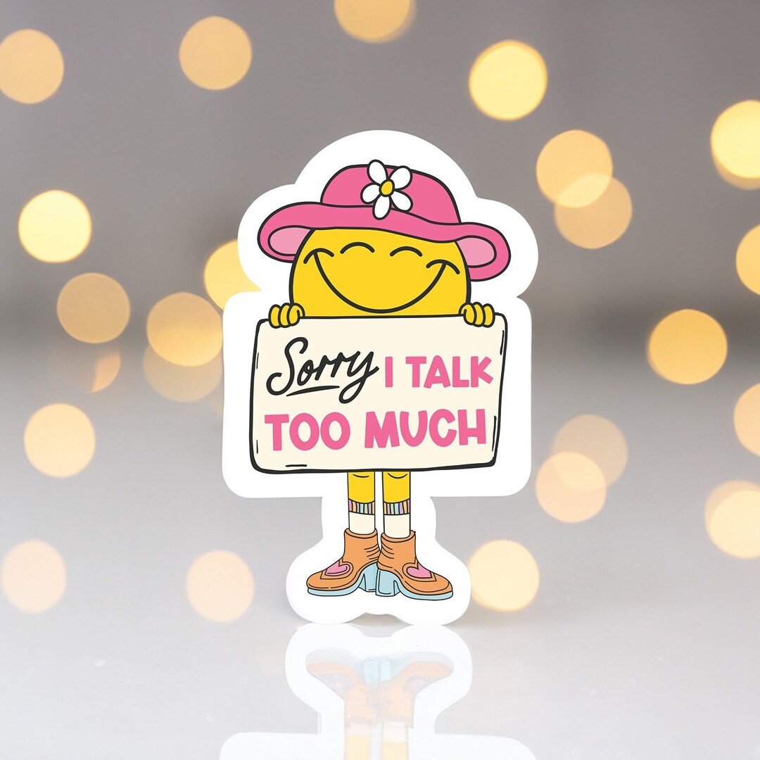 Sorry I Talk Too Much Sticker - Pastel Laptop Decal - Etsy