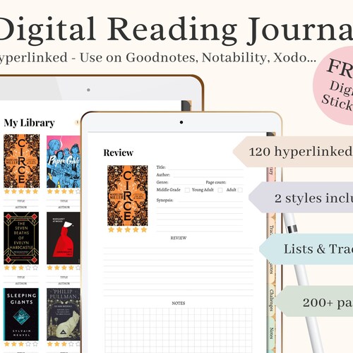 Digital Reading Journal Reading Log Reading Planner 100 | Etsy