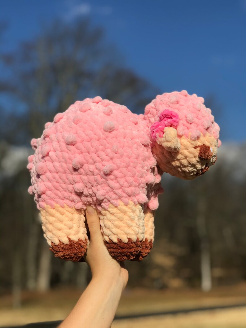 JUMBO Crochet Sheep Plushie, Fluffy Sheep Plush, Fuzzy Sheep Doll ...