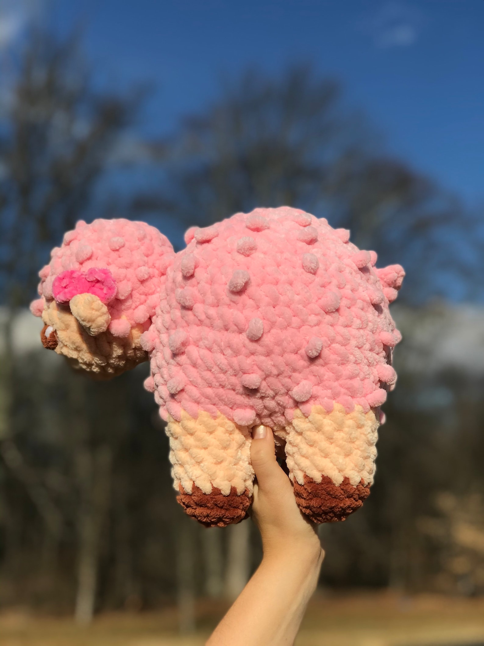 JUMBO Crochet Sheep Plushie, Fluffy Sheep Plush, Fuzzy Sheep Doll ...