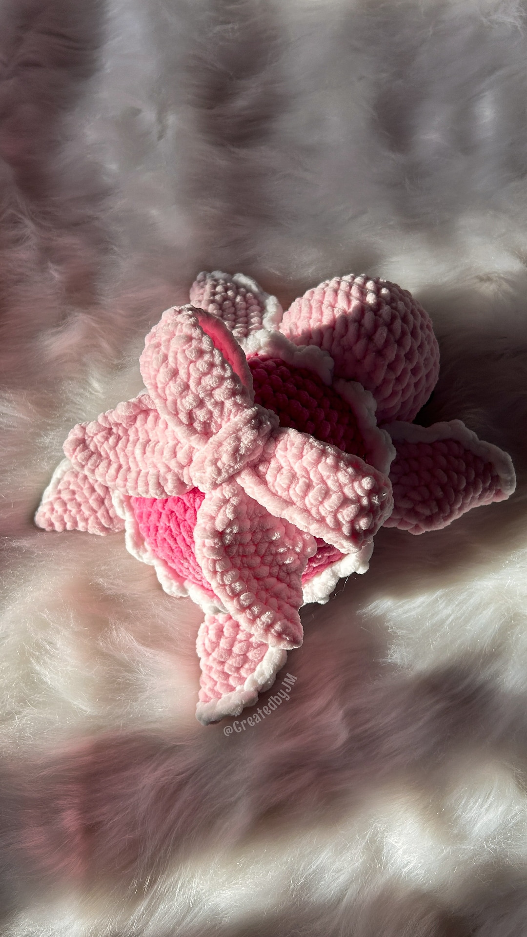 Soft Pink Turtle Plushie, Crochet Stuffed Animal for Valentines Day ...