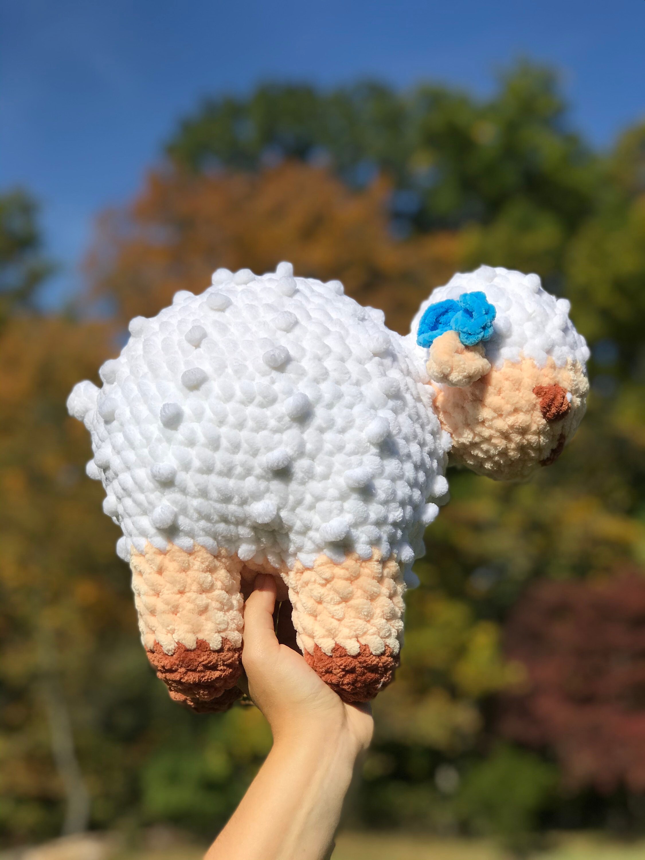 JUMBO Crochet Sheep Plushie Fluffy Sheep Plush Fuzzy Sheep - Etsy