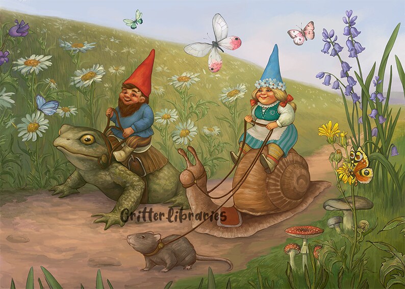 Once Upon A Time Gnome Couple on a Sunday Afternoon | Etsy