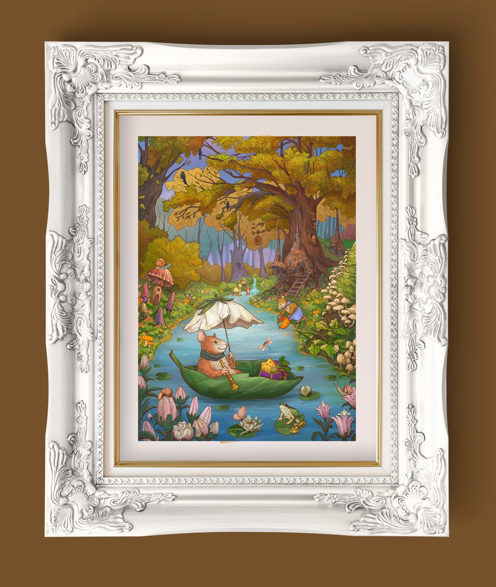 Giclee Whimsical Rat on a Boat Rat Colony Lilypad Mushroom - Etsy