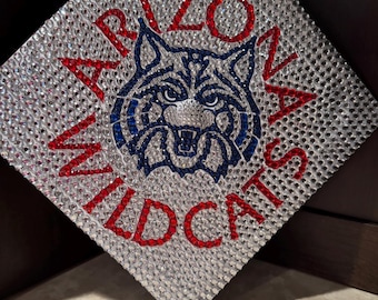 Custom Rhinestone Logo Graduation Cap Topper - College, High School ...