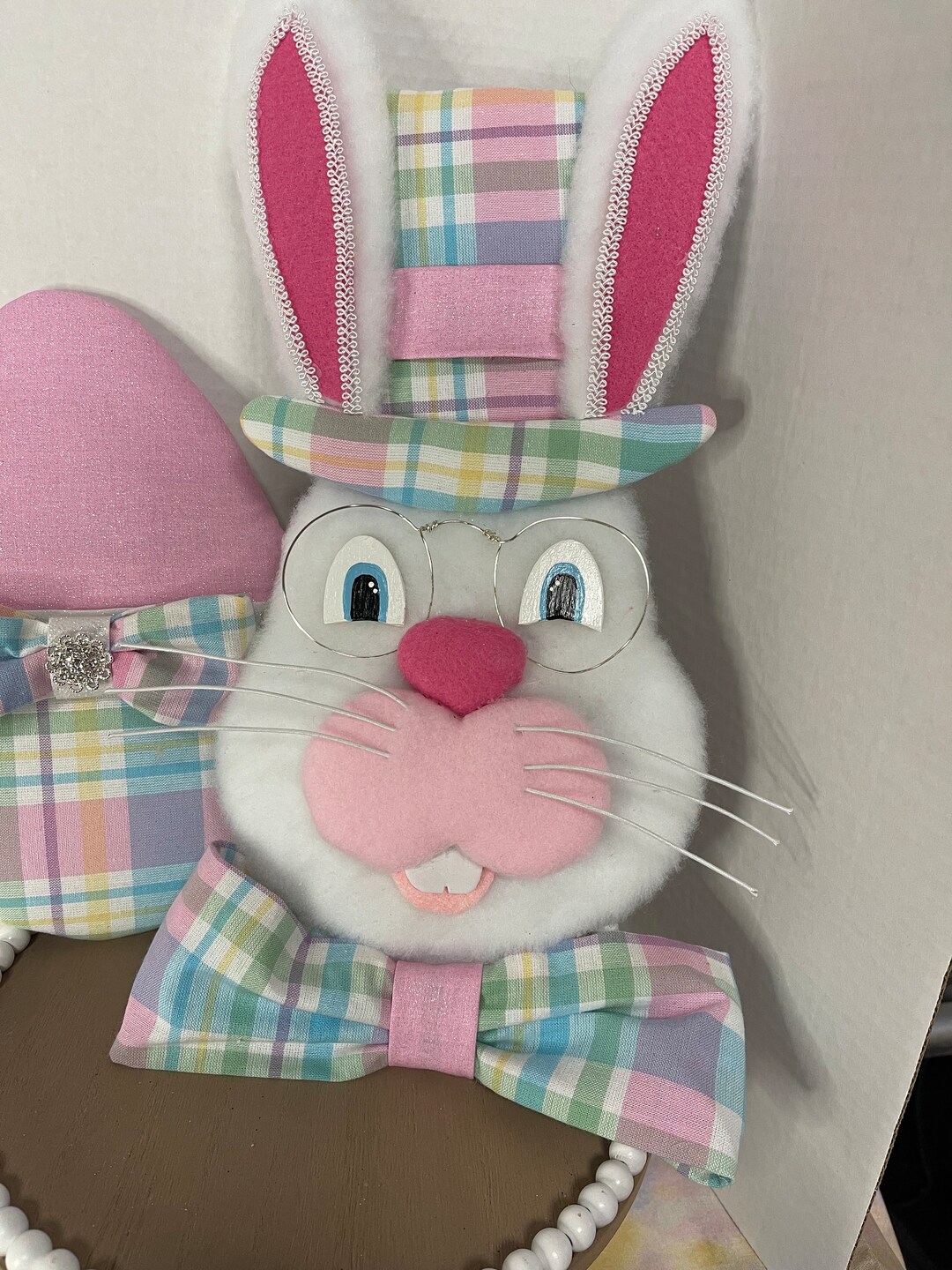 Easter Bunny Wreath Attachment Top Hat Bunny Attachment Easter Wreath ...