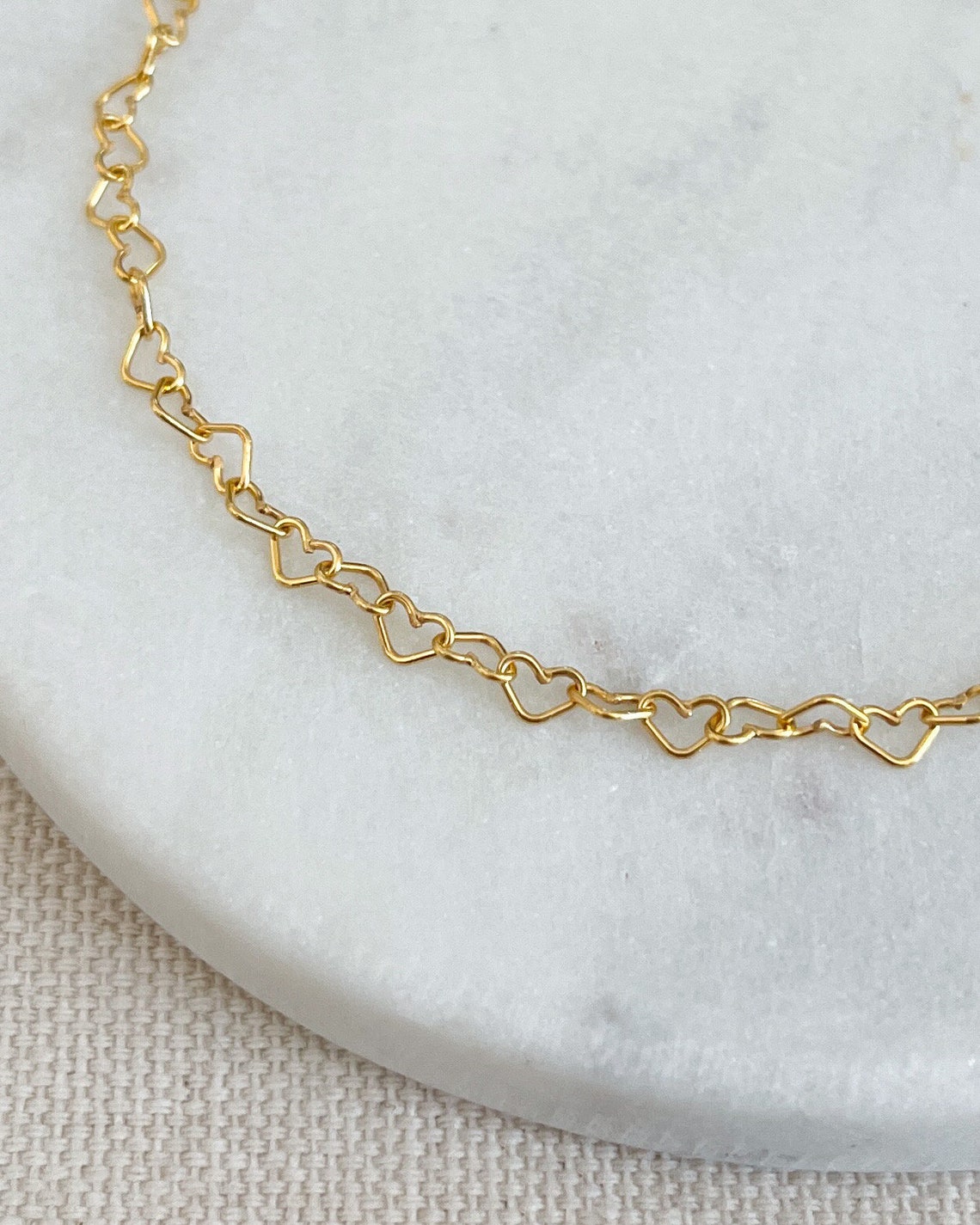 Mini Heart Chain Bracelet 14k Gold & Rose Gold Filled - Etsy
