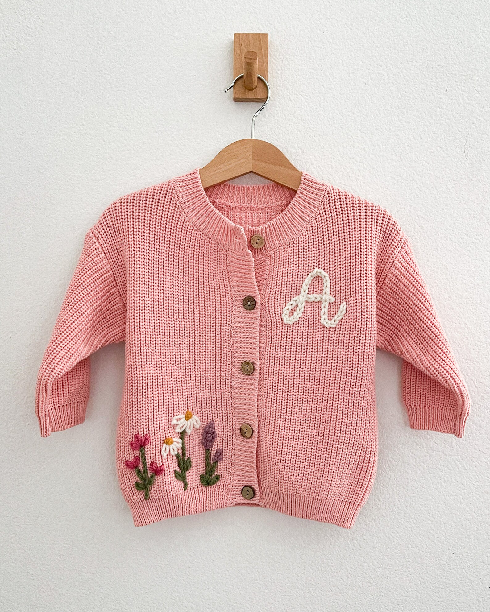 ADD ON WILDFLOWER Design to Custom Hand Embroidered Cardigan, Sweater ...
