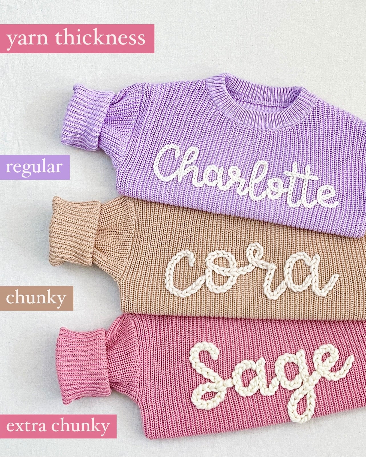 ADULT WOMENS Personalized Hand Embroidered Custom Name Knit Sweater ...