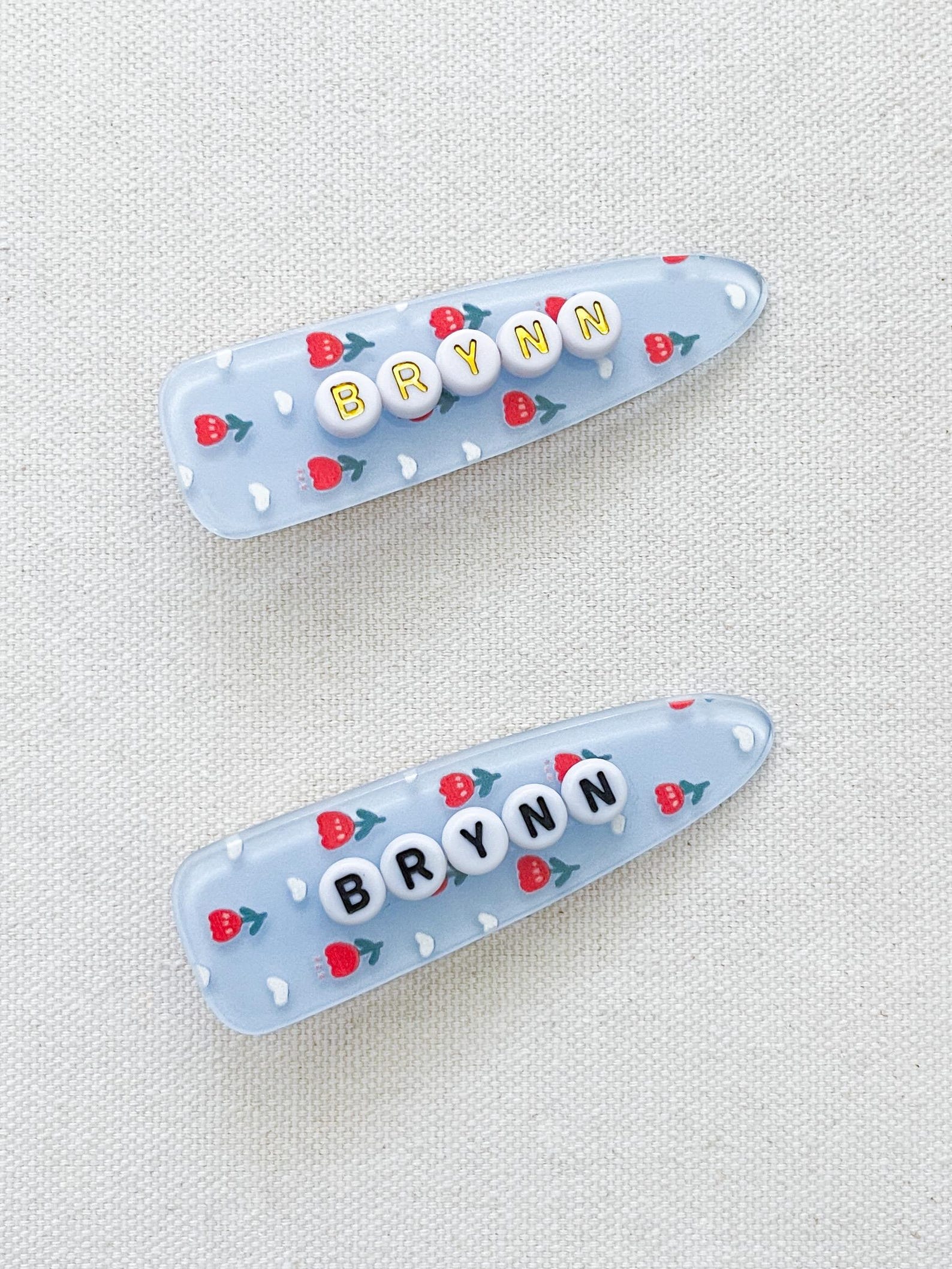 Personalized Name Custom Floral Print Hair Clips Accessory for Kids ...
