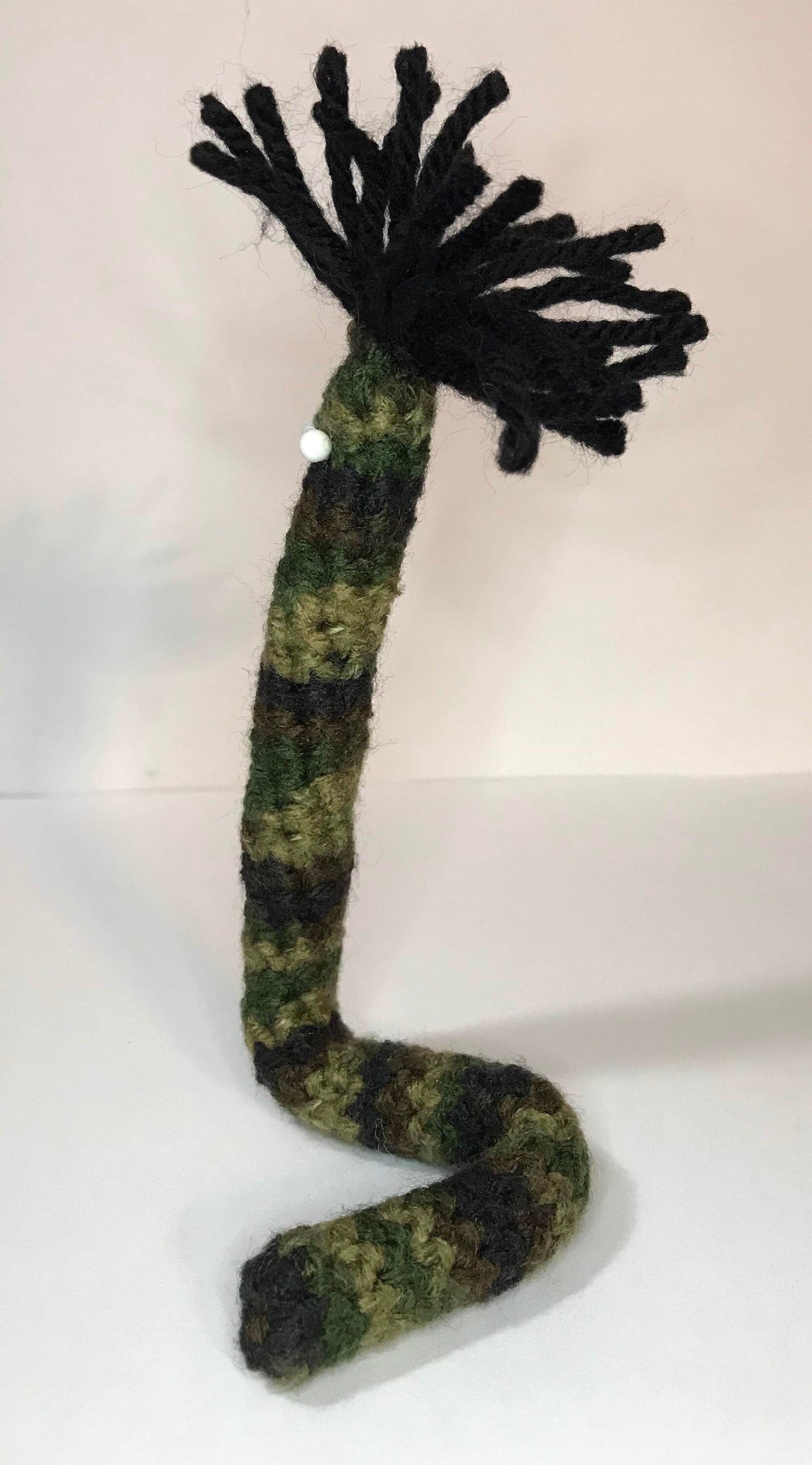 Camouflage Poseable Crochet Worm Buddy Worm Farm Friends - Etsy