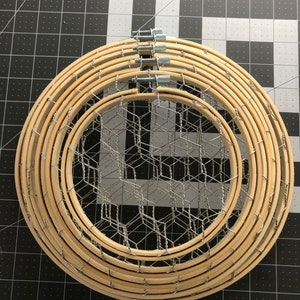 Blank Chicken Wire Embroidery Hoop SET Sizes 5,7,8,9 and 10 Inch Hoops ...
