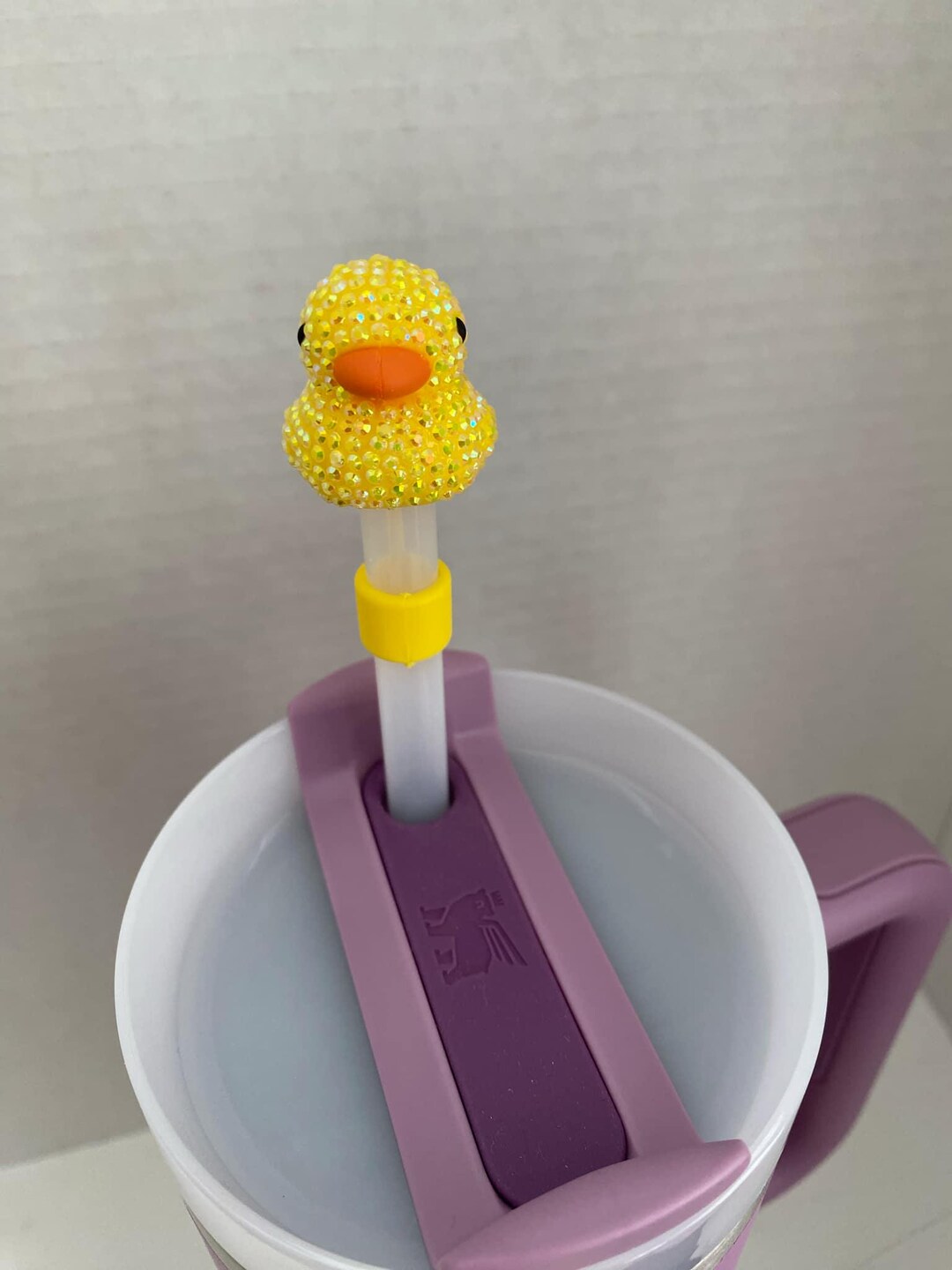 Bling Rubber Duck Straw Toppers Straw Cover Cap Yellow Duck - Etsy