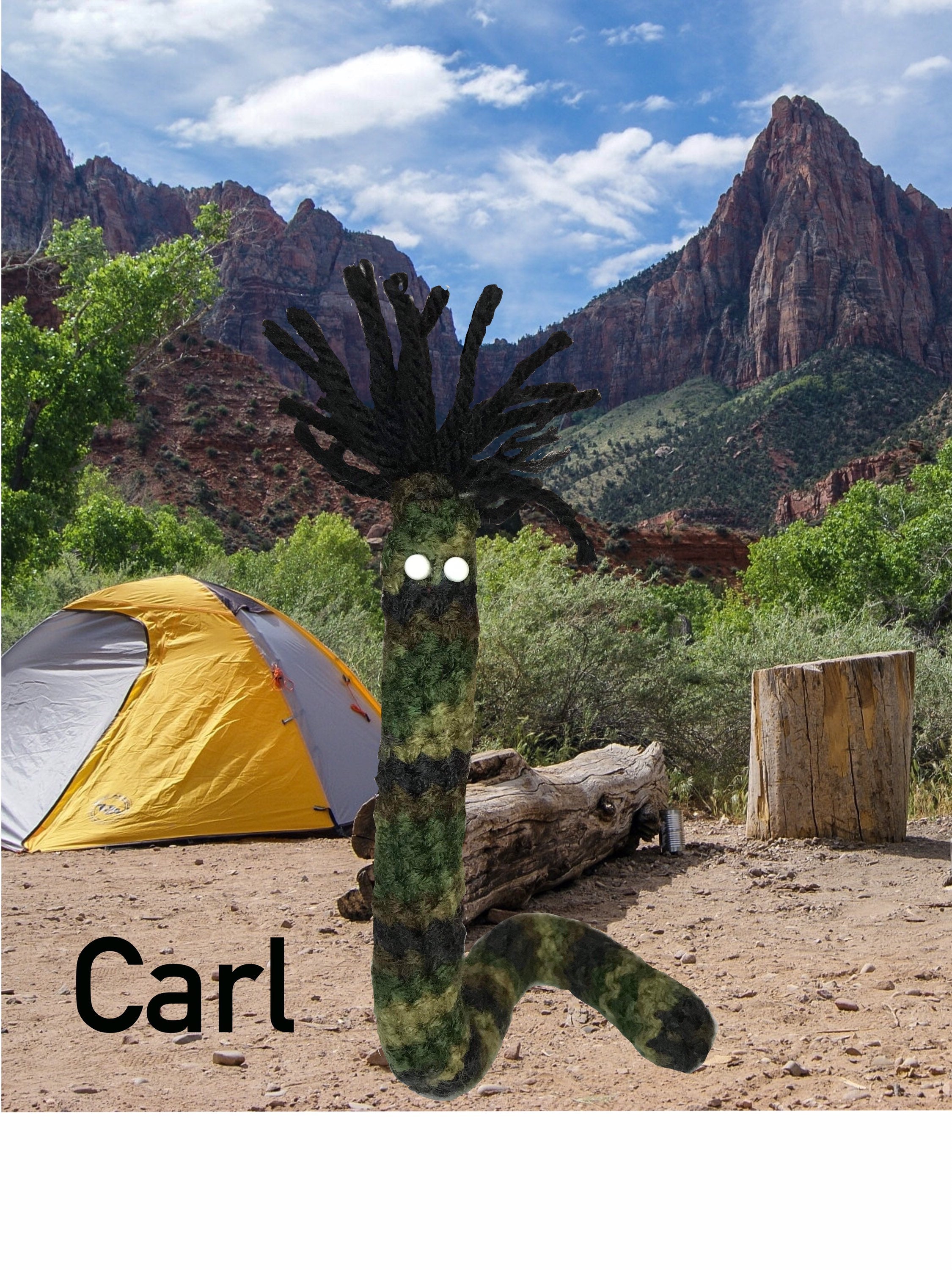 Camouflage Poseable Crochet Worm Buddy Worm Farm Friends - Etsy