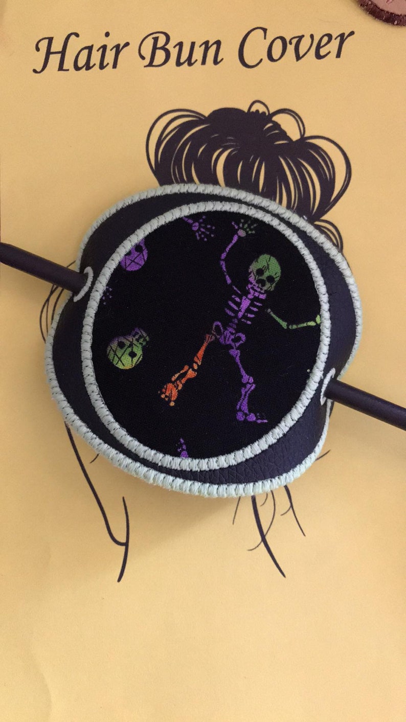 Hair Bun Cover Oval Sunflower Skeleton Bird Ponytail Cover - Etsy