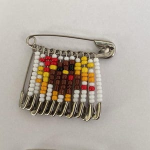 Beaded Safety Pins Brooch Fall Thanksgiving Autumn Pins SET of All 4 ...