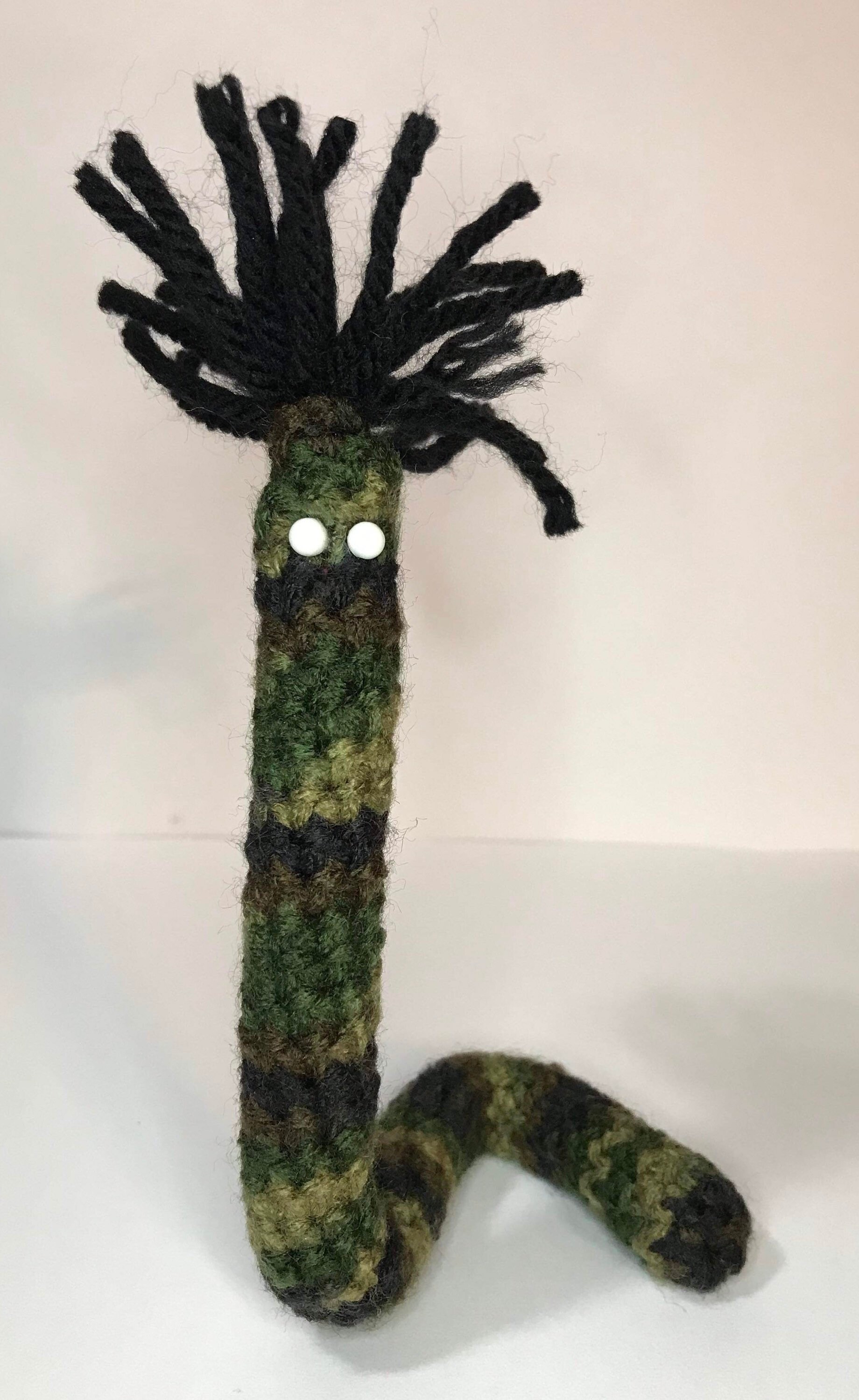 Camouflage Poseable Crochet Worm Buddy Worm Farm Friends - Etsy