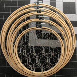 Blank Chicken Wire Embroidery Hoop SET Sizes 5,7,8,9 and 10 Inch Hoops ...