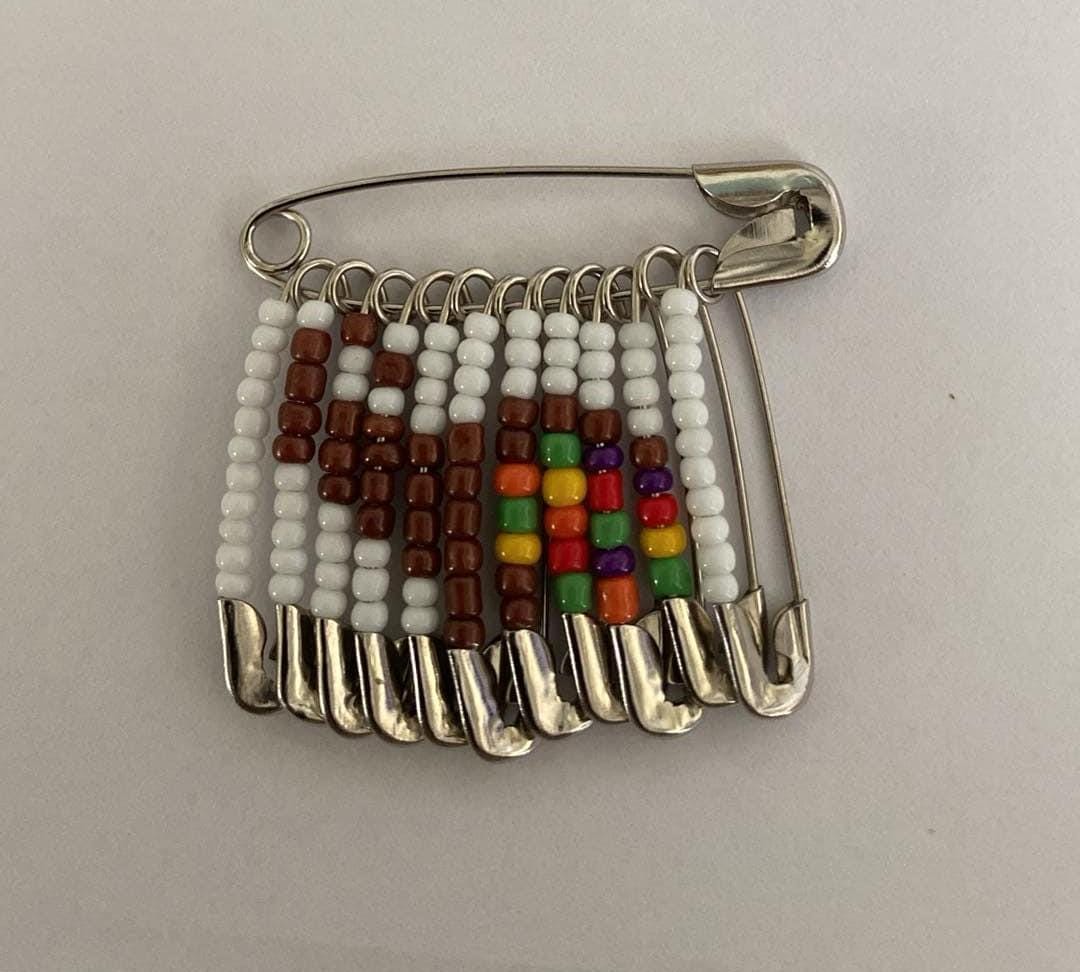 Beaded Safety Pins Brooch Fall Thanksgiving Autumn Pins Set Of All 4